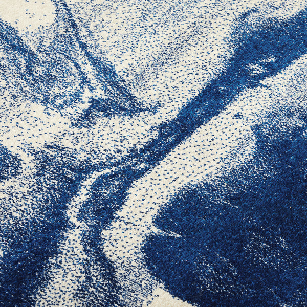 Blue Cream Splatter Dot Contemporary Rug - Gil & Roy Props
