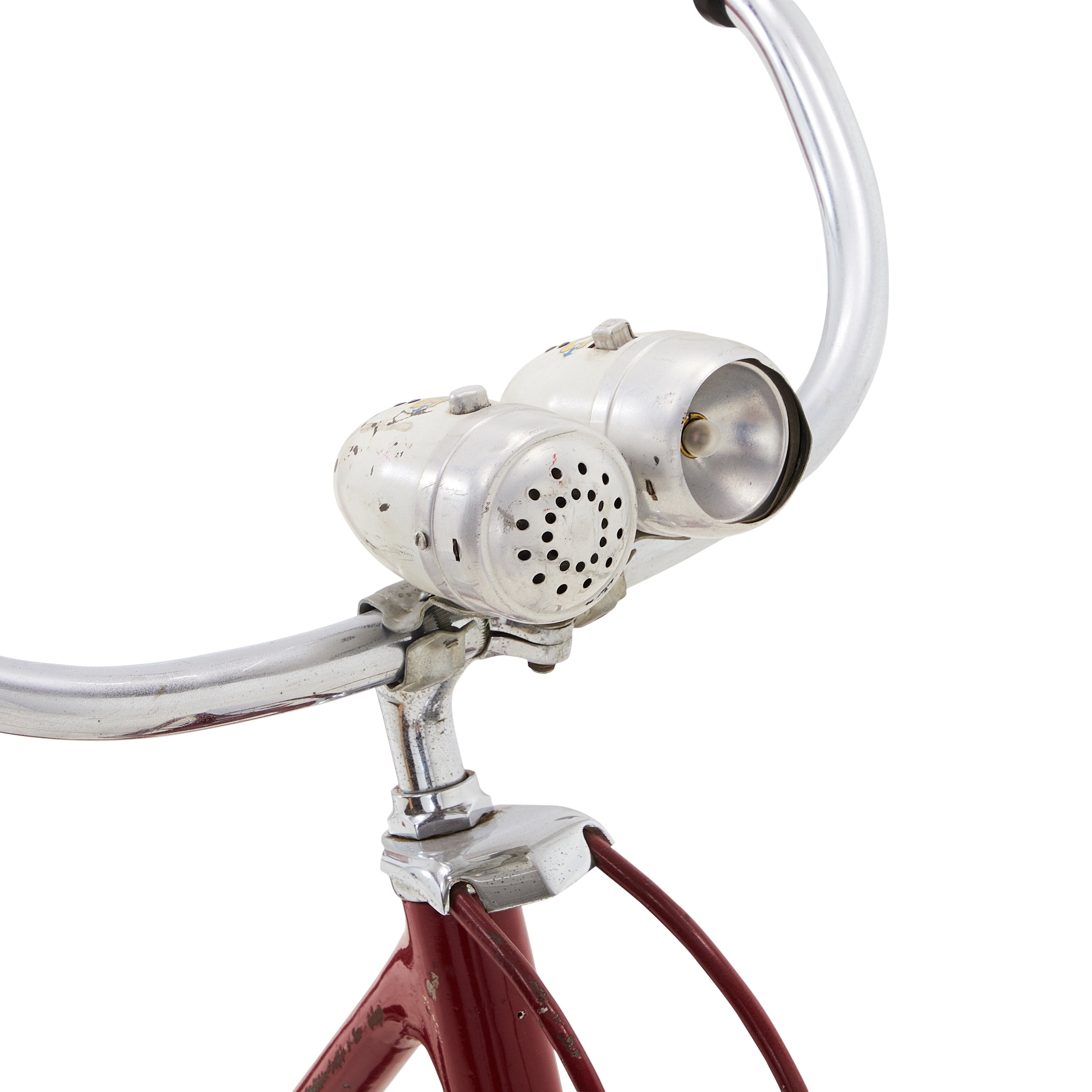 Vintage 50s Red Cruiser Bicycle with Wheel Cover - Gil & Roy Props