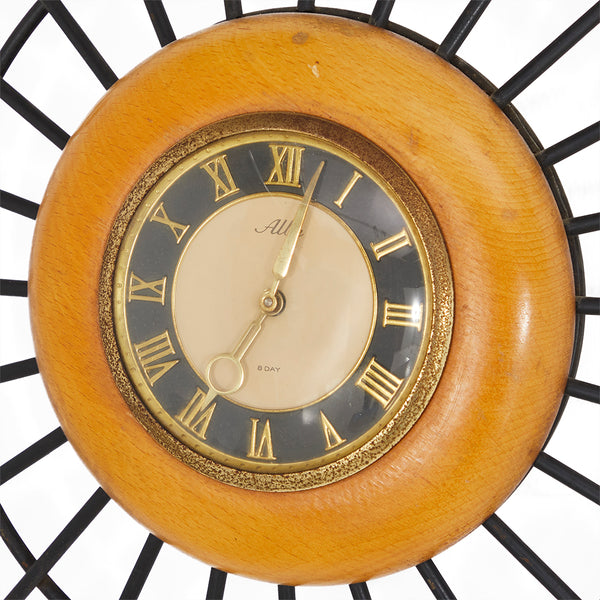 Black & Tan Alba Metal Sun Burst Star Clock - Gil & Roy Props
