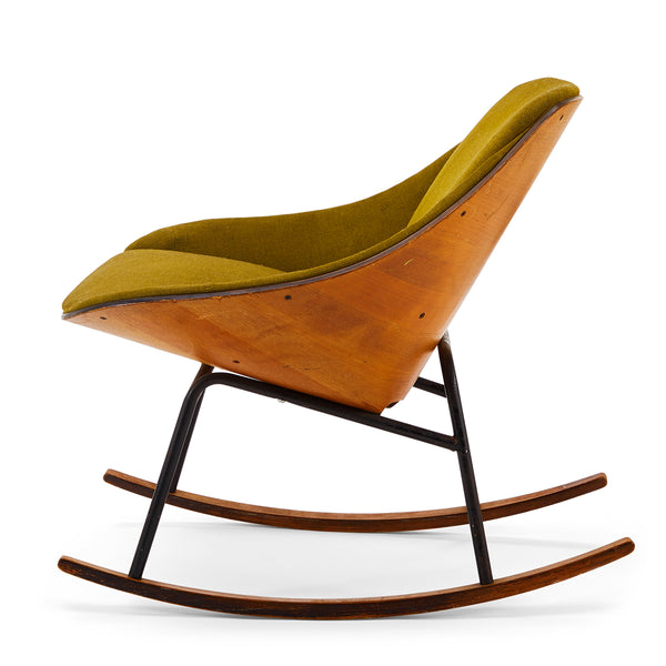 Green Modern Plycraft Scoop Rocking Chair - Gil & Roy Props