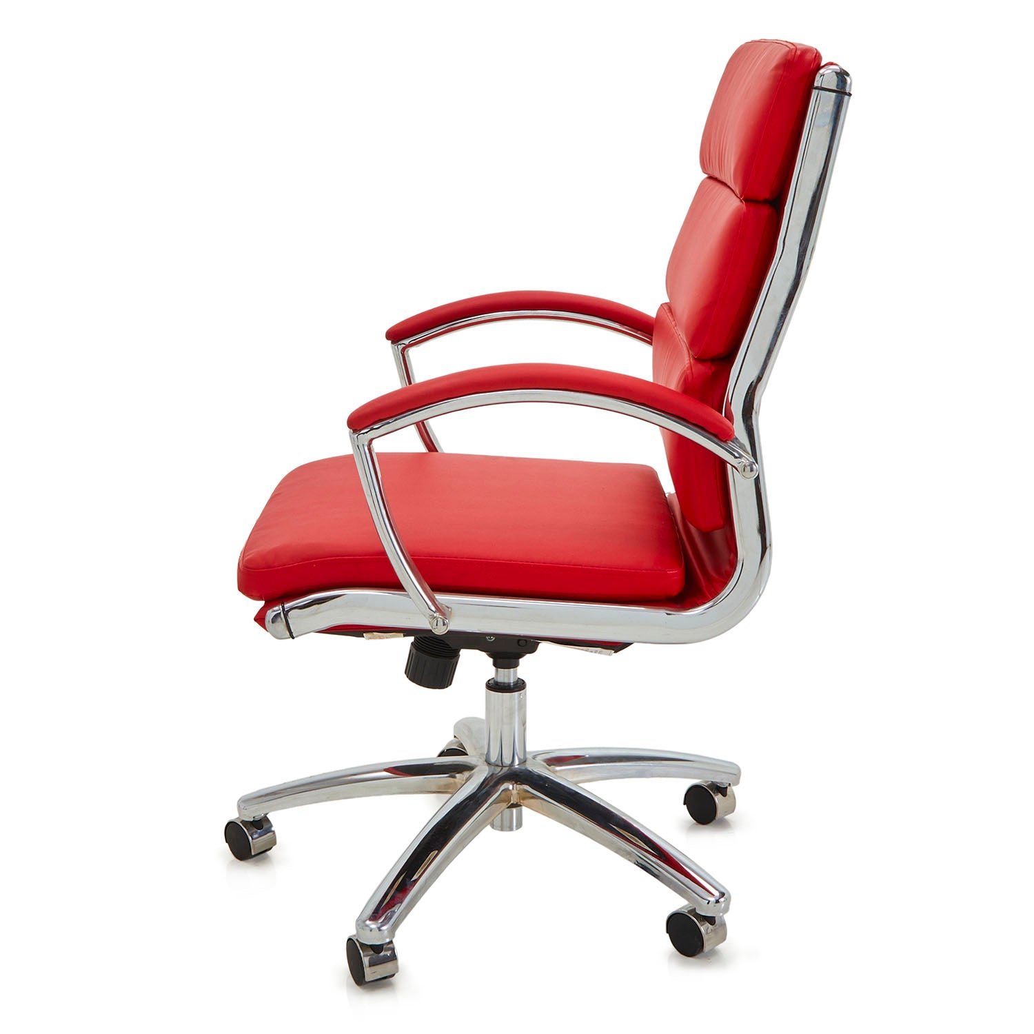 Red Padded Rolling Office Chair - Gil & Roy Props