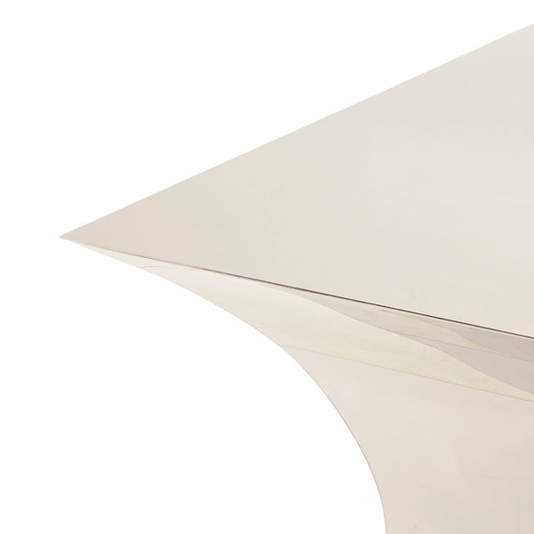 Large Silver Wide Top Reflective Pedestal - Gil & Roy Props
