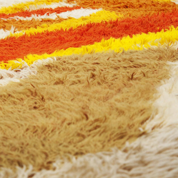 Small Orange Yellow Crisscross Abstract Shag Rug - Gil & Roy Props