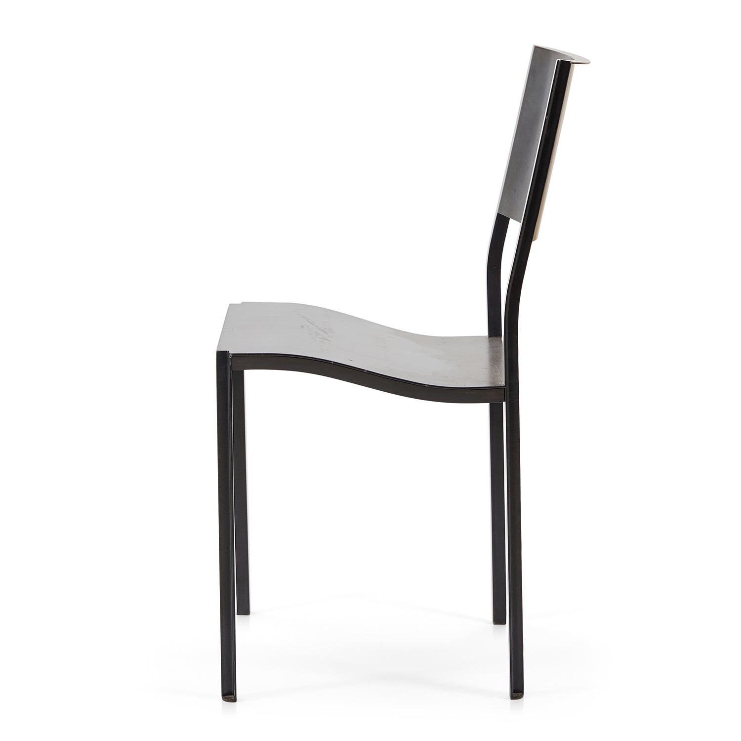 Black Steel Contemporary Dining Chair - Gil & Roy Props