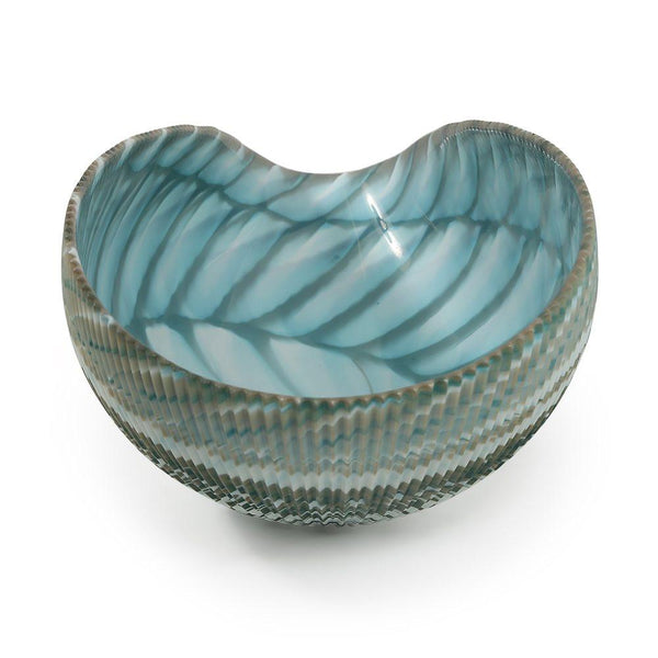 Blue Aqua Curled Shell Bowl (A+D) - Gil & Roy Props